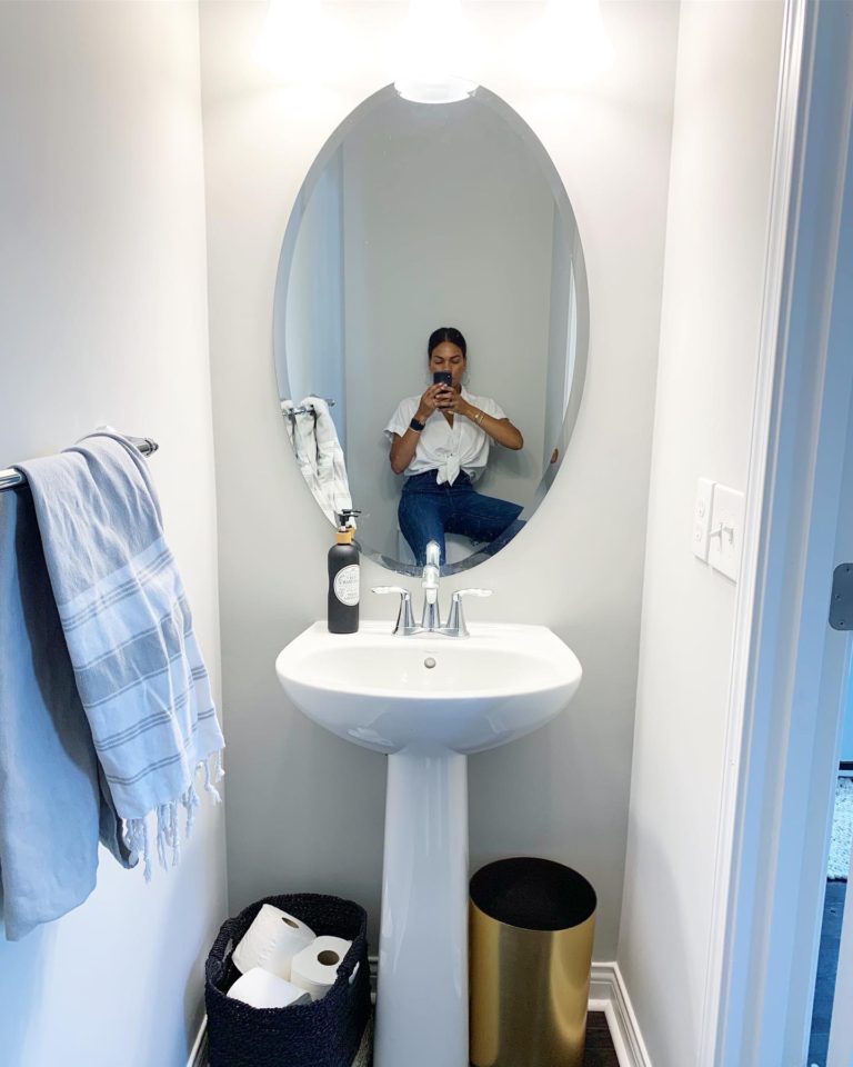 Powder Room Update with Wall Decals | Anna Mae Groves