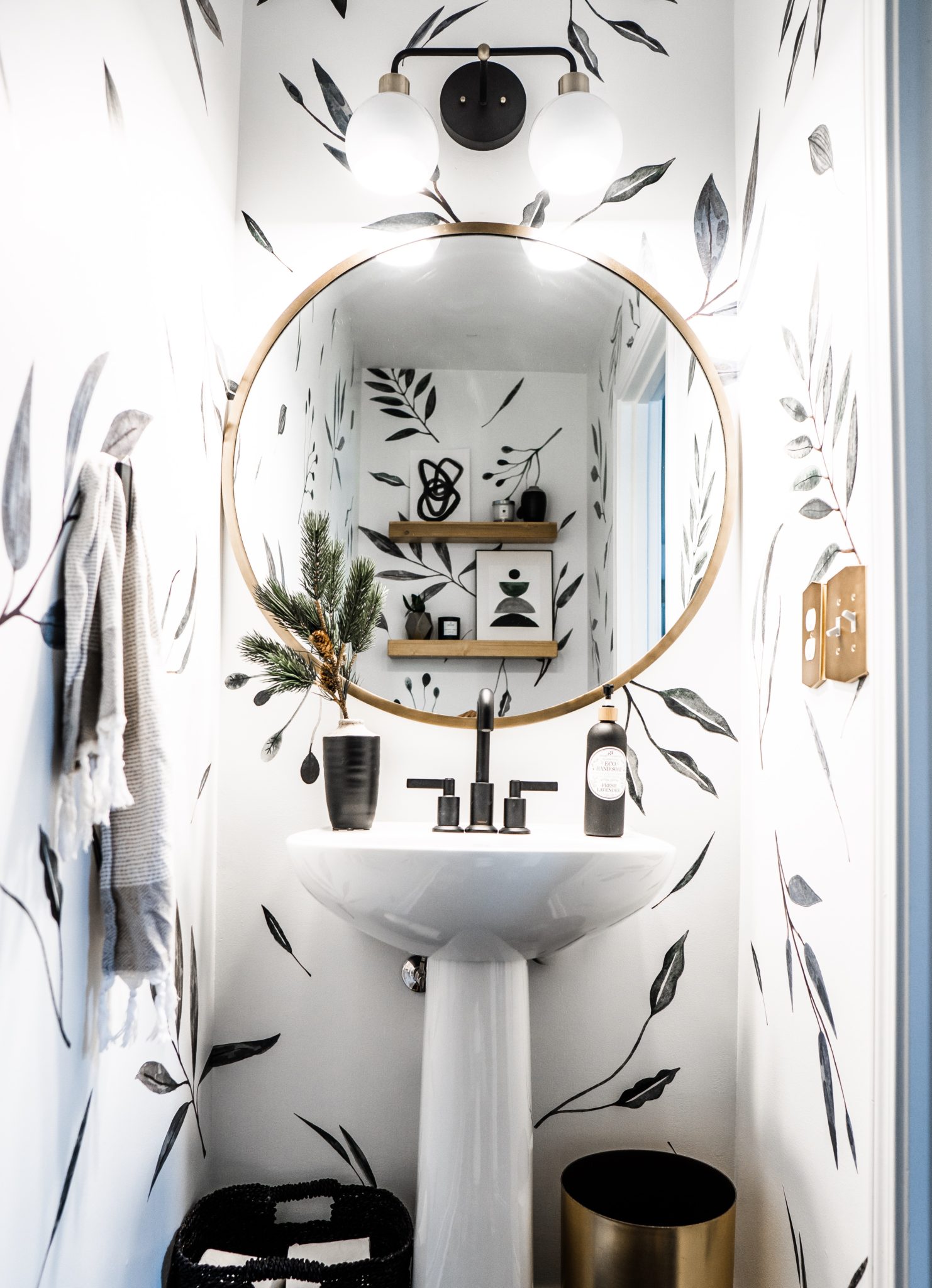 Powder Room Update with Wall Decals | Anna Mae Groves