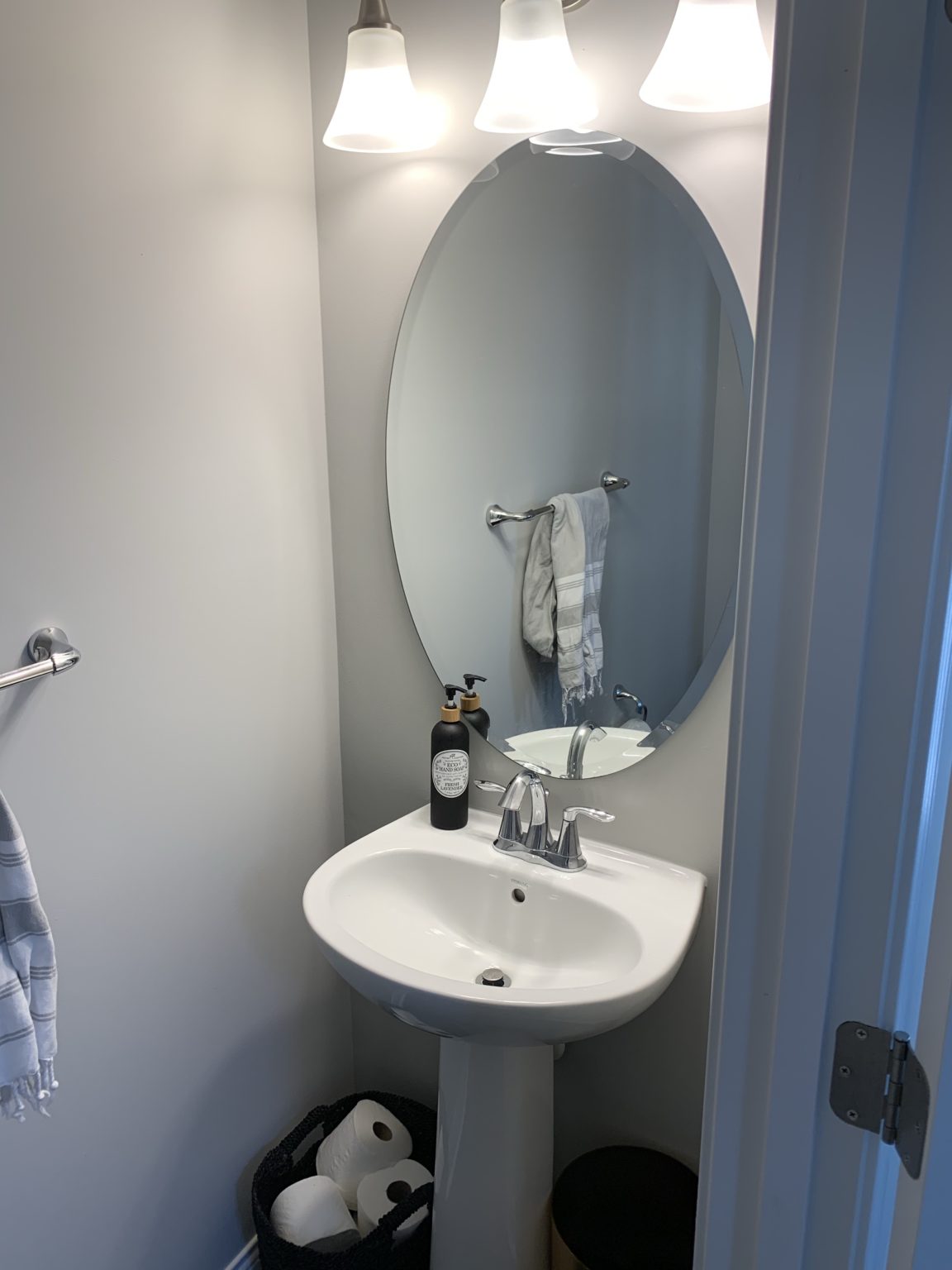 Powder Room Update with Wall Decals | Anna Mae Groves